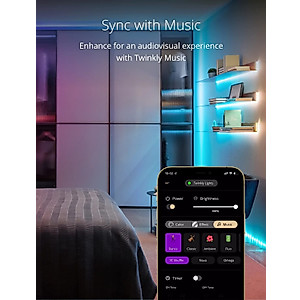 Twinkly Line Extension Kit 5ft, Magnetic and Adhesive Multicolor LED Strip, Pair It with Line Starter Kit, Compatible with Alexa, and Google Home, 16 M+ Colors, App Mapping, Black Wire
