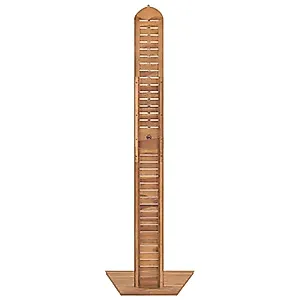 YEZIYIYFOB Outdoor Garden Shower Solid Teak Wood 27.6"x29.5"x80.3" Pool Showers Kit Freestanding Portable Shower Spa Set for Outside Backyard Shower System