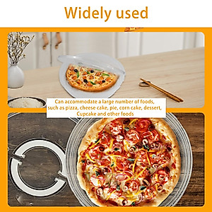 Wensdr 3 Packs 12in Clear Food Storage Container with Lid and Handle Pie Pizza Carrier Container Sets Reusable Two Sided Food Serving Keeper