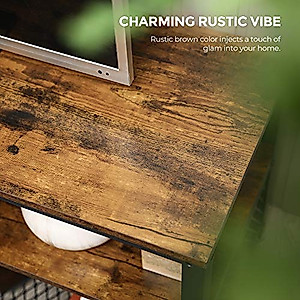 VASAGLE BRYCE TV Stand for TVs up to 43 Inches, Storage Console with Metal Shelf, Easy Assembly and Sturdy Design, Adjustable Feet, 39.4 x 15.7 x 20.3 Inches, Industrial, Rustic Brown ULTV40BX