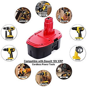 Biswaye 2-Pack 18V 4.0Ah NiCad Battery Replacement for Dewalt 18V XRP Battery DC9096-2 DC9098 DC9099 DW9099 DW9096 DE9096 DE9098 DW9095 DW9098 DE9503 DE9039 DE9095