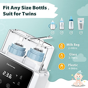 Baby Bottle Warmer for Breastmilk, Elechomes Baby Food Heater with LCD Display Accurate Temperature Control and Timer for All Bottles & Jars, BPA-Free