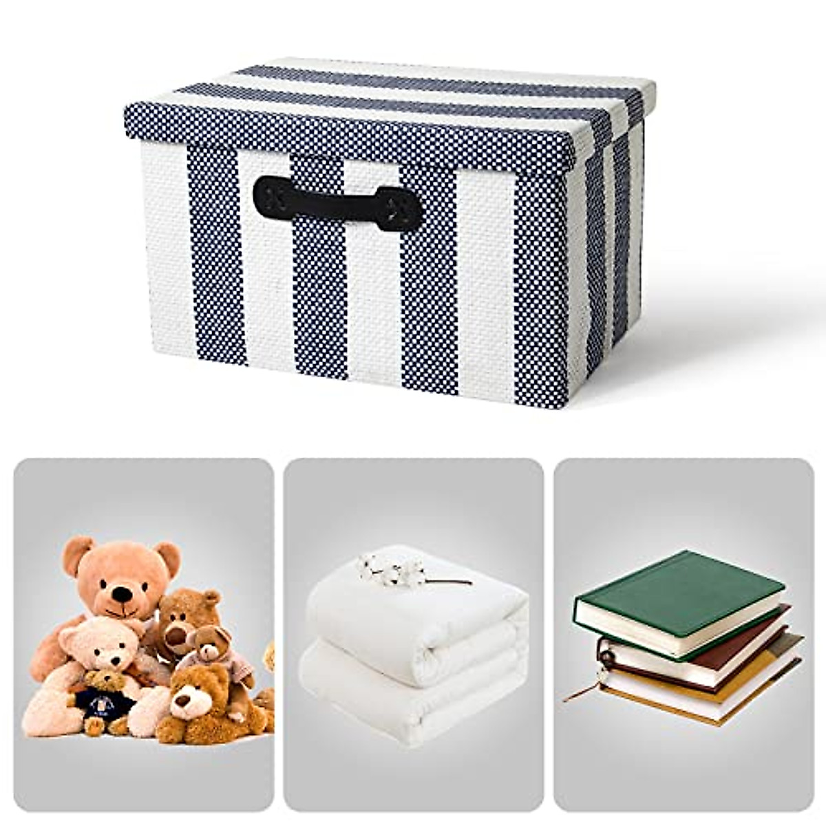 UNILPWAY Houndstooth Black and White,Storage Bins,Foldable Storage Box Organizer With Handle For Home, Closet (14.96 inch *13.38 inch *6.3 inch)…