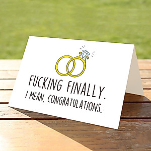 Bablira Humor Wedding Card for the Couple, Sarcastic Congrats Card for Bride & Groom, Funny Wedding Shower Card, Engagement Car, Marriage Congratulations Card
