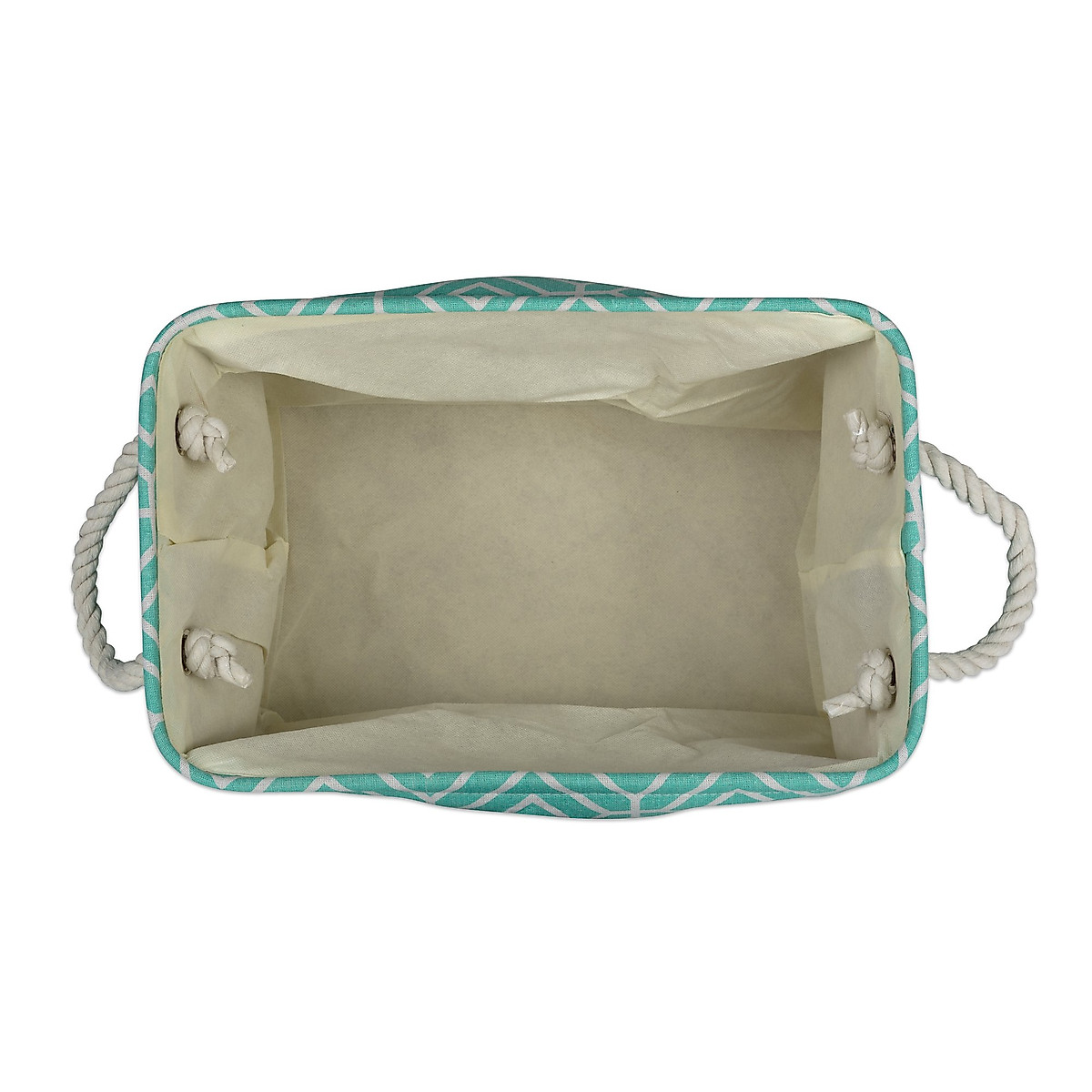 DII Collapsible Polyester Storage Bin, Stained Glass, Aqua, Large Rectangle