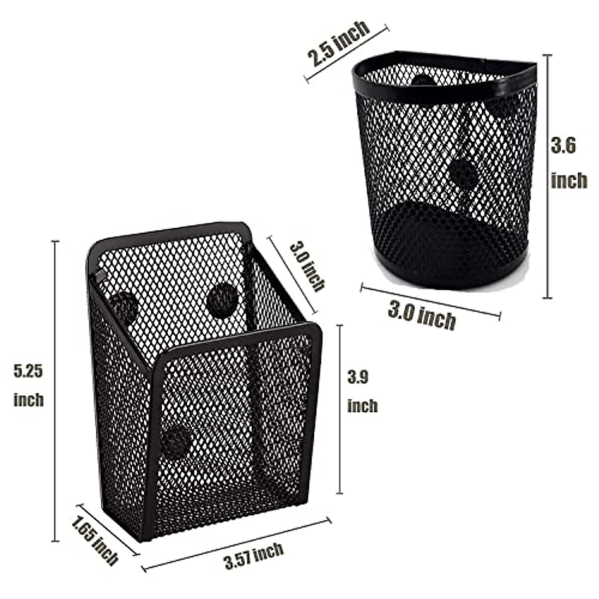 Vetoo 2 Pack Magnetic Pencil Holder,Magnetic Marker Holder,Mesh Storage Basket Organizer with Extra Strong Magnet,Mesh Pen Holder for Refrigerator,Whiteboard,Locker Accessories,Office Supplies