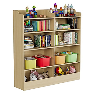 Cozy Castle 5 Tier Bookshelf, 10 Cube Toy Storage Organizer, Toddler Bookcase Storage Cabinet for Playroom, Bedroom, Kids Room, Reading Nook, Nursery