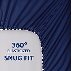 Cathay Home Essentials Ultra Soft Hypoallergenic Wrinkle Resistant Double Brushed Microfiber Bedding Sheet Set, Royal Blue, Twin