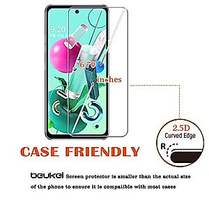 beukei (3 Pack) Screen Protector Compatible for LG K92 5G Screen Protector Tempered Glass, 9H Hardness, Anti Scratch, Bubble Free
