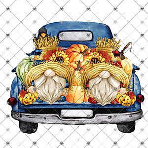 Fall Truck Scarecrow Gnomes Sublimation Transfer, Ready to Press, Autumn, Sunflowers, Pumpkins, Sublimation Transfer, Harvest, Ready to Use (Mug x1-3")