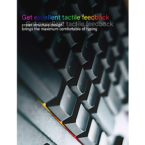 look see Backlight Keyboard with Optics Mouse Gaming Rainbow Multi-Color LED Backlit USB Interface Teclado Mechanical Feeling for PC, MAC,