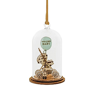 Department 56 Kloche The Spirit of Christmas Welcome New Baby Dome Glass Hanging Ornament, 3.75 Inch, Multicolor