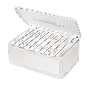 Gbivbe Photo Storage Bag 4x6, 10 Inner Large Photo Storage Box Photo Cases Store up to 1000 Photos, Photo Organizer Cards Craft Keeper with Handle for Photo Puzzles Cards Seed Packets (White)