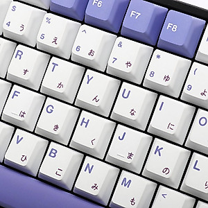 BGKYPRO Rabbit Theme Keycaps-Thermal Sublimation PBT Keycap Set,Japanese Radical, for Mechanical Keyboards, Full 135 Key Set, Cherry Profile, English (US) Layout-Purple White