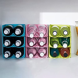 Luxshiny 3Pcs can Rack Refrigerator can Organizer soda can Dispenser for Refrigerator Stackable Bottle Holder Beverage Bottle Stand Fridge Beer Rack Multifunction Plastic Office Cupboard