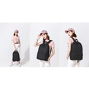 Abshoo Lightweight Casual Unisex Backpack for School Solid Color Boobags (Black)