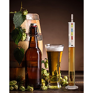 Cimalab Triple Scale Hydrometer, Specific Gravity Hydrometer for Wine, Mead, Kombucha & Beer, Mead Making Kit, ABV Hydrometer Tester, Brix Test, Hydrometer Alcohol Tester for Home Brewing Supplies