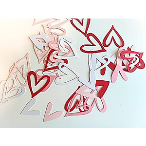 200Pcs Valentine Confetti Hearts, Valentines Table Confetti, Heart Confetti for Tables, Valentines Day Table Decor for Valentines Wedding Anniversary Party Supplies