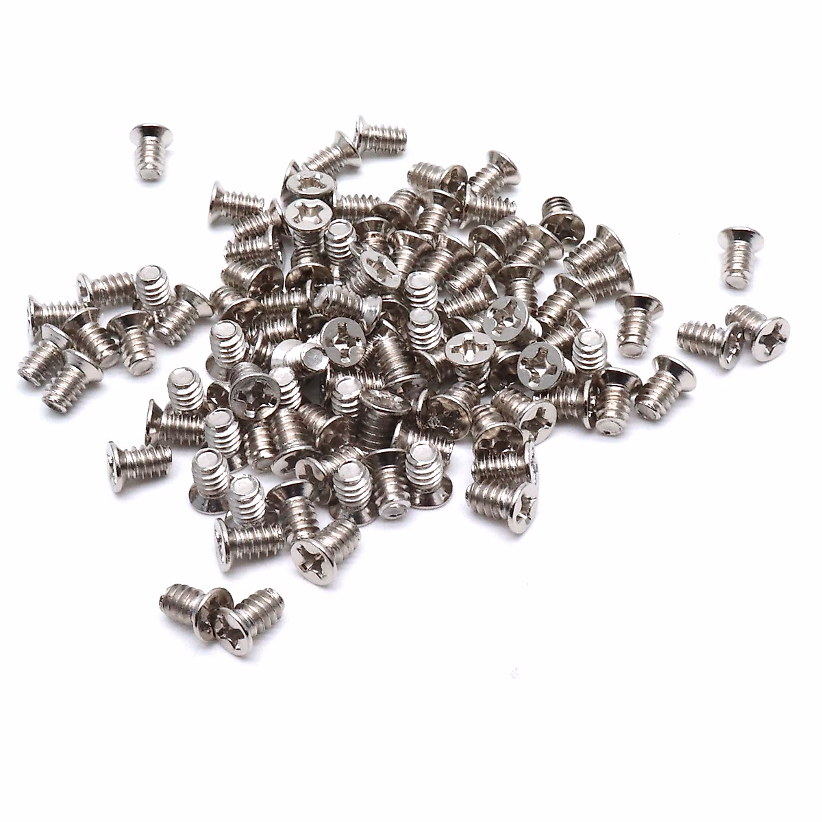 Xiaoyztan 100Pcs #6-32 Cross Drive Flat Head Machine Screw 3.5mm PC Computer Case Hard Drive Screws Full Thread Fastener