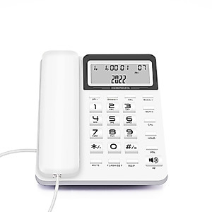 Corded Landline Phones for Home/Hotel/Office/Elderly, with Call Forwarding System, Tilt Display& Hands-Free, and Adjustable Volume