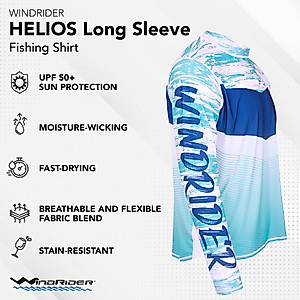UPF50+ Long Sleeve Fishing Shirts for Men - Vented Sides, Light Weight, Wicking