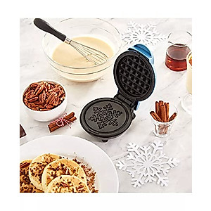 Snowflake Mini Waffle Maker Metallic Blue