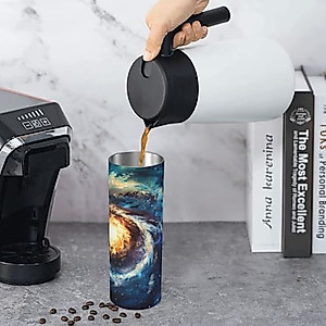 Tangopi Space Cloud Galaxy 20 oz Tumbler with Lid and Straw Insulated Travel Coffee Mug Reusable Spill Proof Coffee Cups Stainless Steel Water Bottle for Hot and Cold Drinks