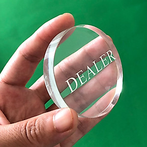 Yuanhe Transparent Poker Dealer Button Poker Game Dealer Crystal Casino Dealer Transparent Poker Dealer, for Poker Games and Card Games