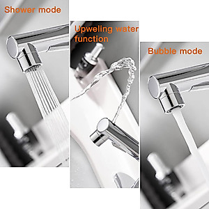 LAZ HOME Bathroom Faucet with Pull Out Sprayer Chrome Copper Single Handle Kitchen Basin Mixer Tap with Three Modes Sprayer Rotating Spout Hot and Cold Water Modern Vanity Basin Faucets with Sprayer