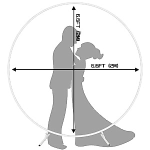 HEOMU 6.6FT Round Backdrop Stand Circle Balloon Arch Stand, Metal Arch Backdrop Stand Circle Balloon Arch Frame Wedding Arches for Ceremony, Birthday Party, Baby Shower Backdrop Decoration, White