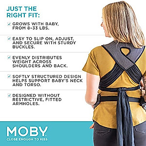 Moby Cloud Ultra-Light Hybrid Carrier | Baby Carrier for Mothers, Fathers and Caregivers | Baby Carrier Newborn to Toddler | Baby Holder Can Carry Infants up to 33 lbs | Lightweight | High Rise