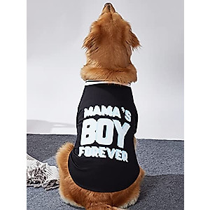 QWINEE Dog T Shirt Mom Boys Pet Clothes Breathable Dogs Apparel for Cat Kitty Puppy Small Medium Large Dogs Black and White XS