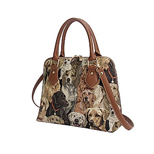 Signare Tapestry Hand Shoulder Bag Cross Body Purses Handbag Satchel Bag for Women In Labrador Dog Design|CONV-LAB