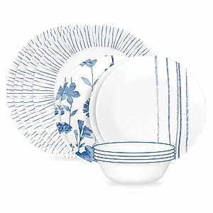 Corelle® Botanical Stripes 12-piece Dinnerware Set, Service for 4