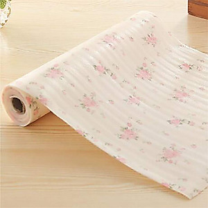 Airlove Shelf & Kitchen Storage Liner Non-Adhesive Refrigerator Mat for Cabinet Desk Decor Waterproof Moisture-Proof Drawer Pad,Rose Foundation