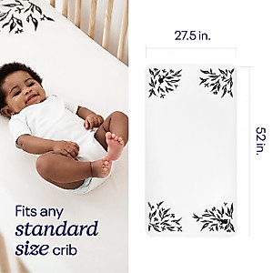 Nanit Smart Sheets – 100% Cotton Fitted Crib Sheets for Standard Crib, Works with Nanit Baby Monitors to Measure Your Baby's Height - Pebble Grey