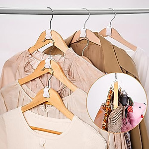 PTYWRTUS 70 Pcs Hanger Hooks Space Saver, Clothes Hanger Connector Hooks, Connecting Buckle Hooks for Hangers, Hanger Hooks for T-Shirts, Sweaters, Coats (White)