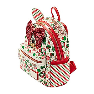 Loungefly Minnie Mouse Christmas Holiday Themed Womens Double Strap Shoulder Bag Purse