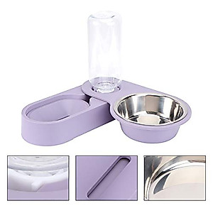 Balacoo Dog Water Food Bowl Set Automatic Pet Food Water Dispenser Rotating Corner Folding Dog Bowl for Cat Puppy Small Dogs (Purple) Rabbit Food Bowl