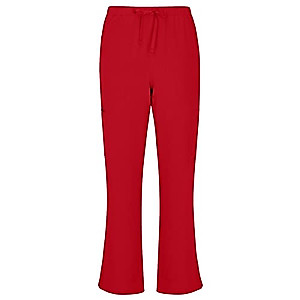 M&M SCRUBS Women's Breathable Cool Stretch Fabric Scrub Top and cargo Pant Set (Red, Large)