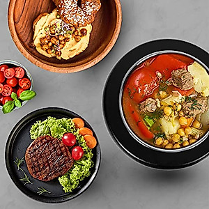 Valgus Commercial Grade 10.5QT Soup Kettle Warmer with Stainless Steel Hinged Lid, Detachable Pot,Temperature Control Knob for Big Family Gathering and Restaurant, Black