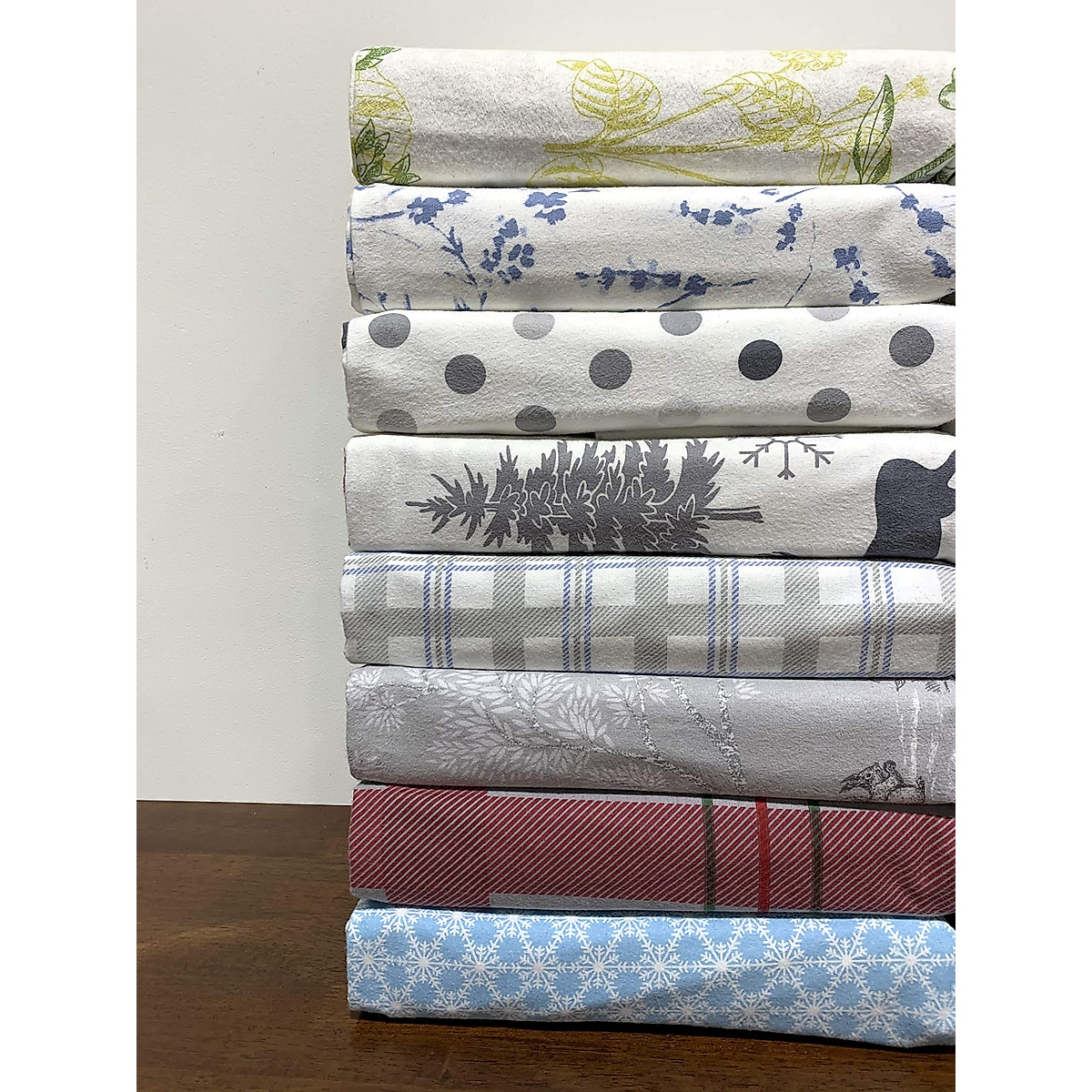 Royal Tradition Heavyweight Flannel, 100-Percent Cotton King Pillow Cases, Set of 2, Snow Print, Soft Pair of Pillowcases