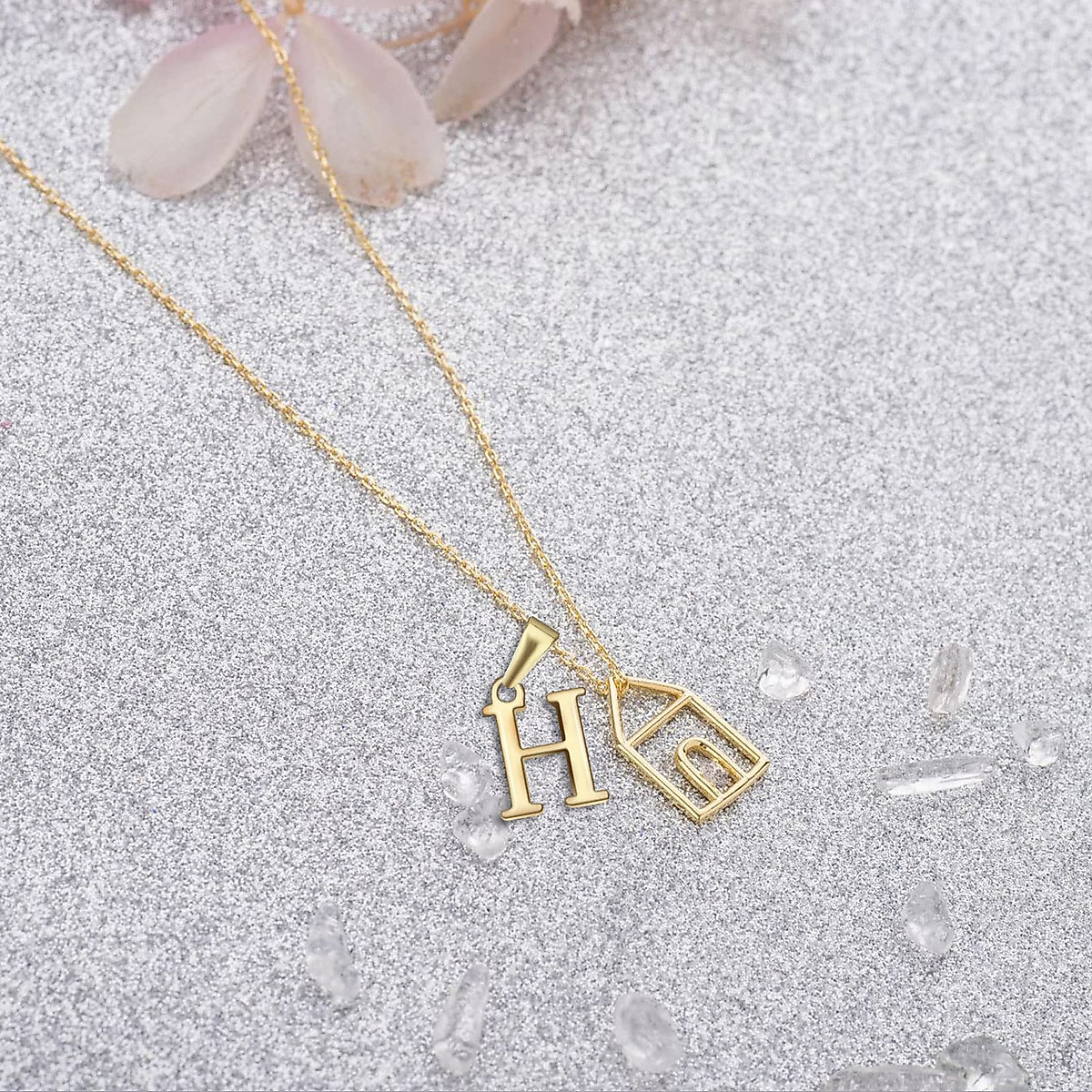 Peachrino House Necklace,Singe Necklace, Album Inspired Fans Gifts, Singer Fan Gifts, Singer Merchandise (Gold)