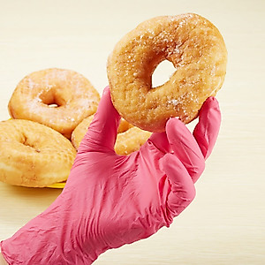 Kids Gloves Disposable, Nitrile Gloves for 7-14 Years - Latex Free, Food Grade, Powder Free -for Crafting, Painting, Gardening, Cooking, Cleaning - 100 PCS Rose red