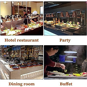 LINKANRUO Commercial Food Heat Lamp, 60-180cm Telescopic Food Warmer, Hanging Food Heating Lamp for Buffet and Hotel Kitchen, Restaurant Kitchen Equipmen Lamps(Silver)