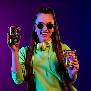 12 Pieces Retro 80s 90s Vintage Beer Can Coolers Sleeves Neoprene Drink Holders Bottle Can Sleeves Retro Party Supplies Memphis Fashion 80s Neon Can Cooler Sleeves 80s 90s Retro Party Supplies