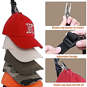 Hat Rack for Baseball Caps Hat Organizer Holder for Over The Door &Wall , 20 Clips Holds Up to 20-40 Caps, Hat Storage for Closet, Baseball Cap Rack for Wall Hanger, for Winter Beanie & Accessories