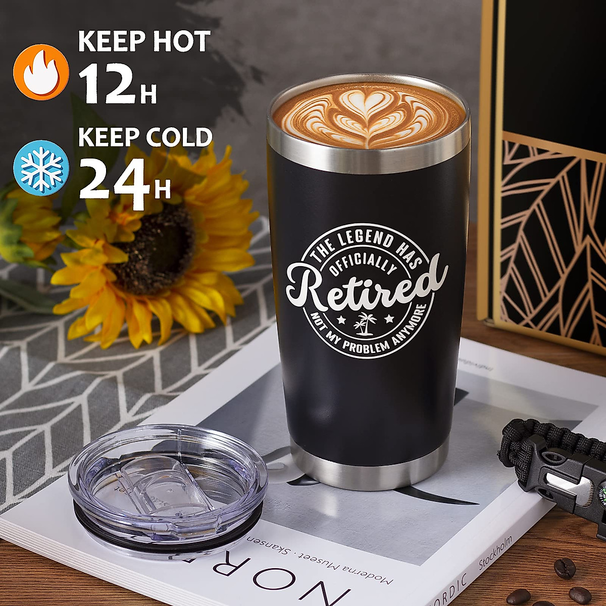 Retirement Gifts for Men 2024, Happy Retirement Gifts for Coworker, Teachers, Boss, Friends, Dad, Grandpa, Retirees, Best Retirement Gifts Set Funny Retired Gifts Basket with Wine Tumbler Baseball Cap