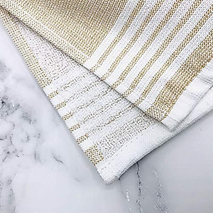 The Accented Co. Dish Cloths, Set of 8 - Absorbent, Fast Drying Dish Towels - Turkish Cotton with Hanging Loop (12x12 inches)(Beige Tan Brown)