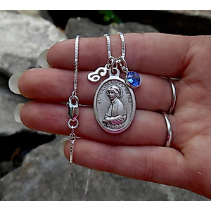 SAINT ELIZABETH ANN Seton Necklace - Personalized Initial, Birthstone, Patron of Teachers, Confirmation, Mother Seton, Gift for Catholic School Teacher